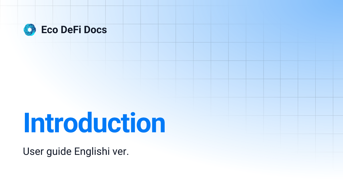Introduction | Eco DeFi Docs